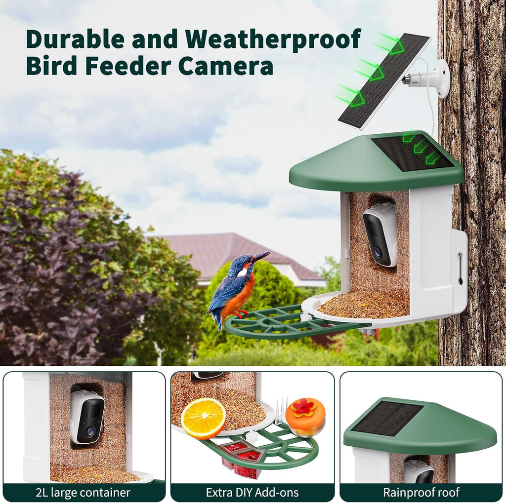HARYMOR Smart Bird Feeder with AI Camera - Auto Species Identification ...