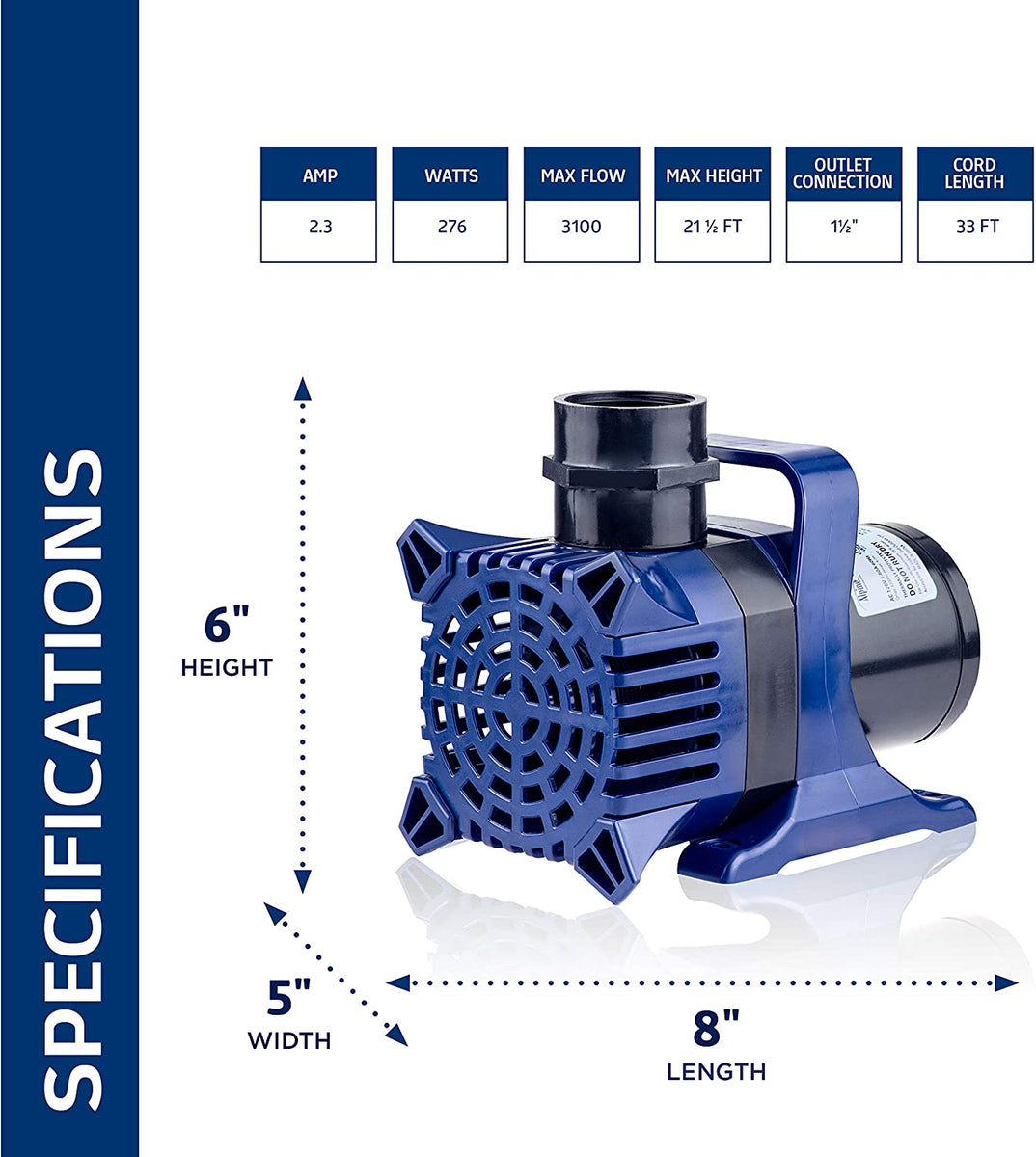 Alpine Corporation Alpine PAL3100 Cyclone Pond Pump-3100 Fountains, Wa ...